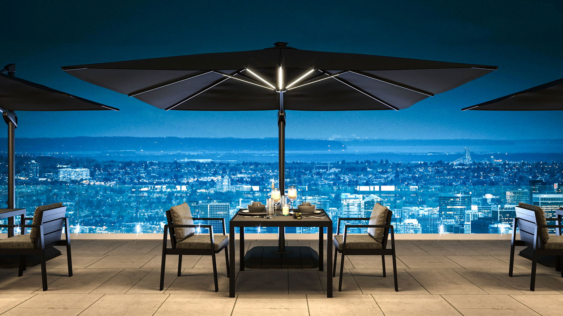 Louvre Con Illuminazione A Led | Salotto Giardino Pregiato | artelia ...