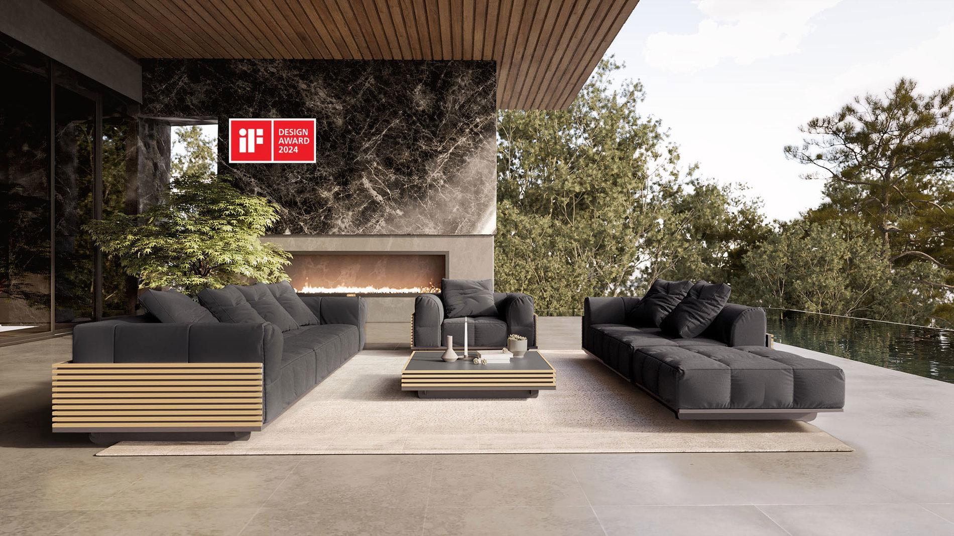 Lounge da giardino XXO XL · Alluminio antracite e Ceramica · artelia ...